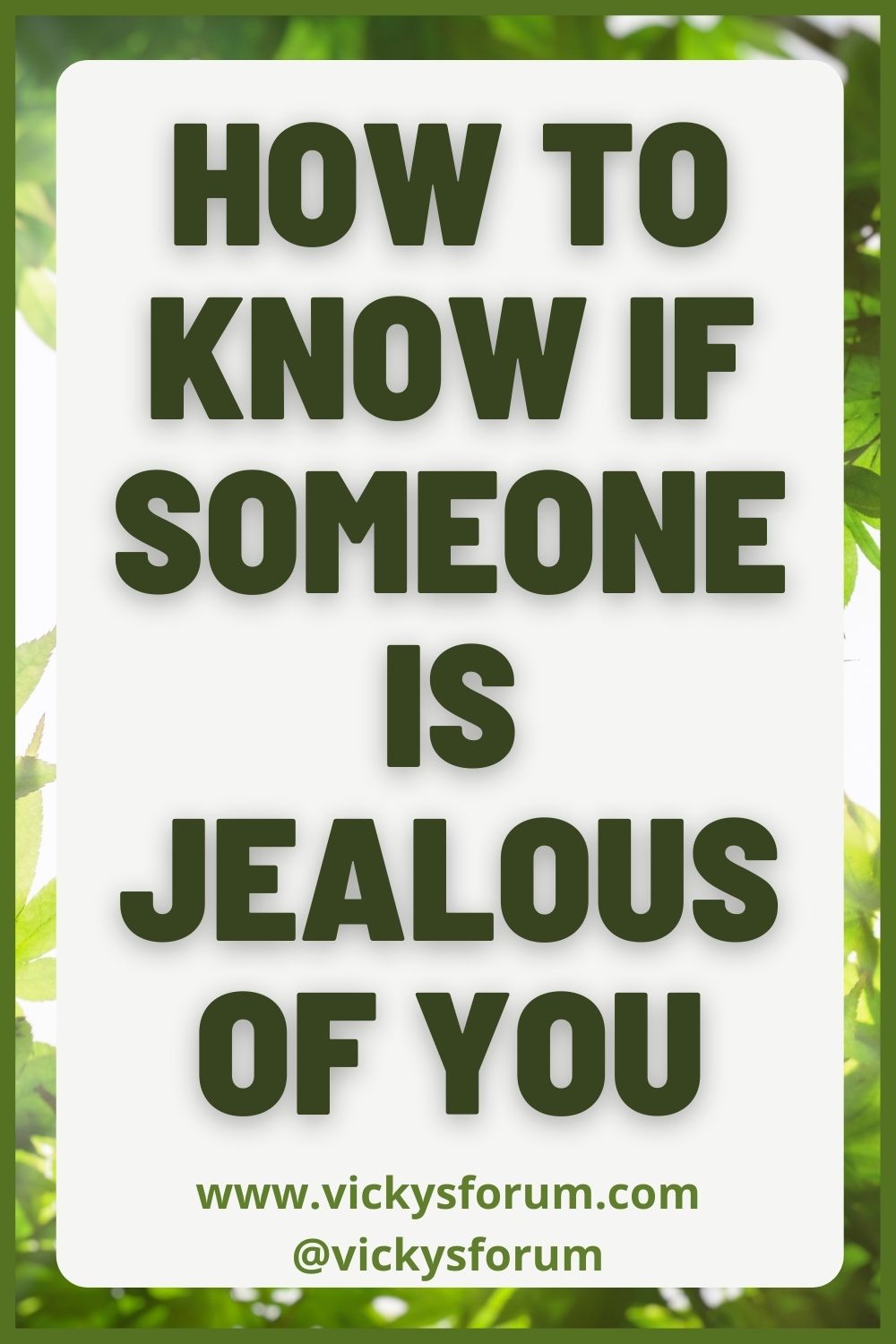 Jealousy - The Sin Stain Of Jealousy - Vicky's Forum - Life Coach