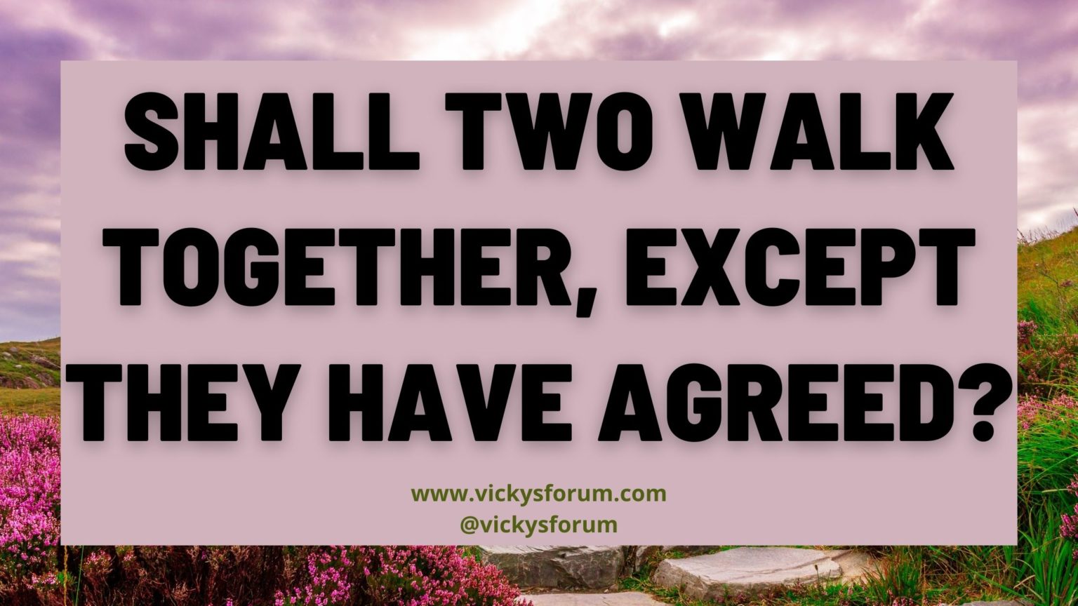 Can two walk together unless they are agreed? Archives - Vicky's Forum